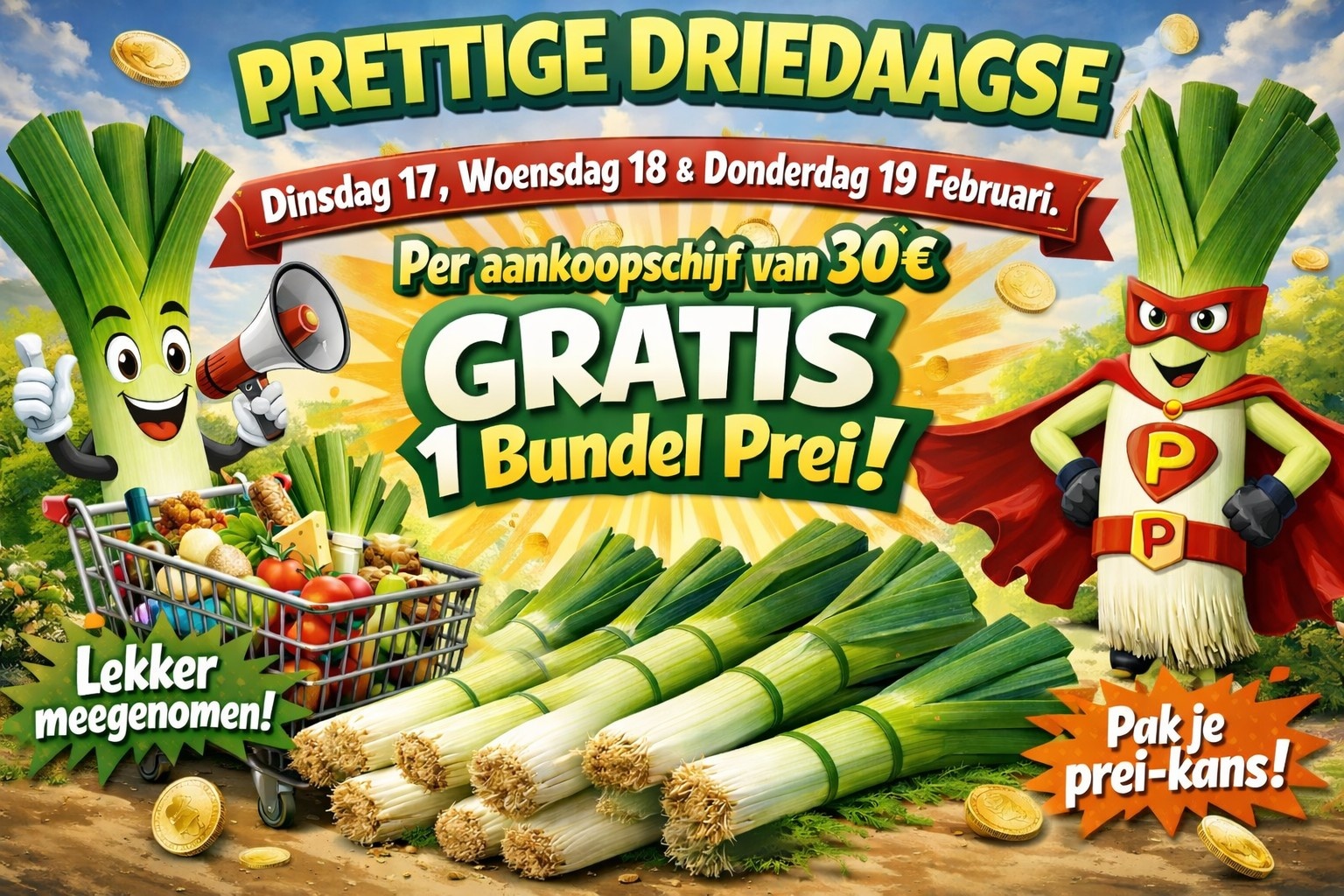 Gratis 1 bundel prei van 1kg per aankoopschijf van 30€ - Keurslager Hanne